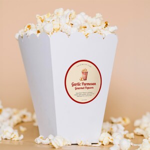 Editable Popcorn Round Label Template, Printable Popcorn Round Luxury ...