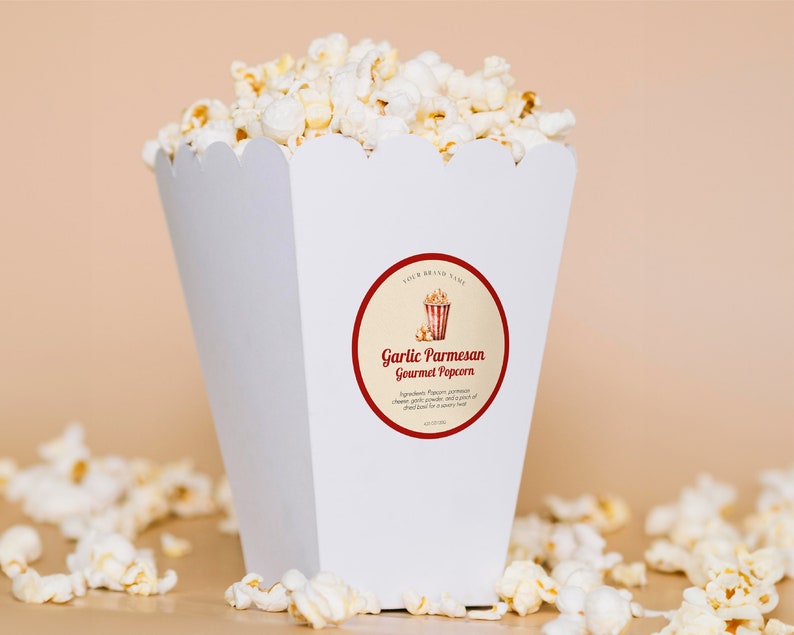 Editable Popcorn Round Label Template, Printable Popcorn Round Luxury ...