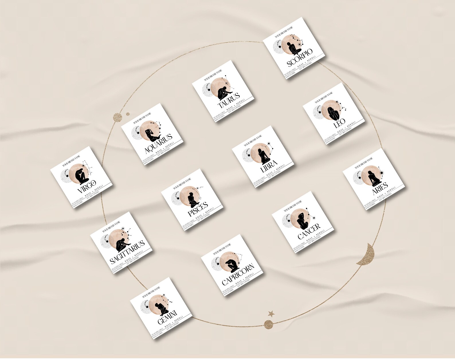 Editable Zodiac Candle Label, DIY Candle Label Design, Astrology Candle ...