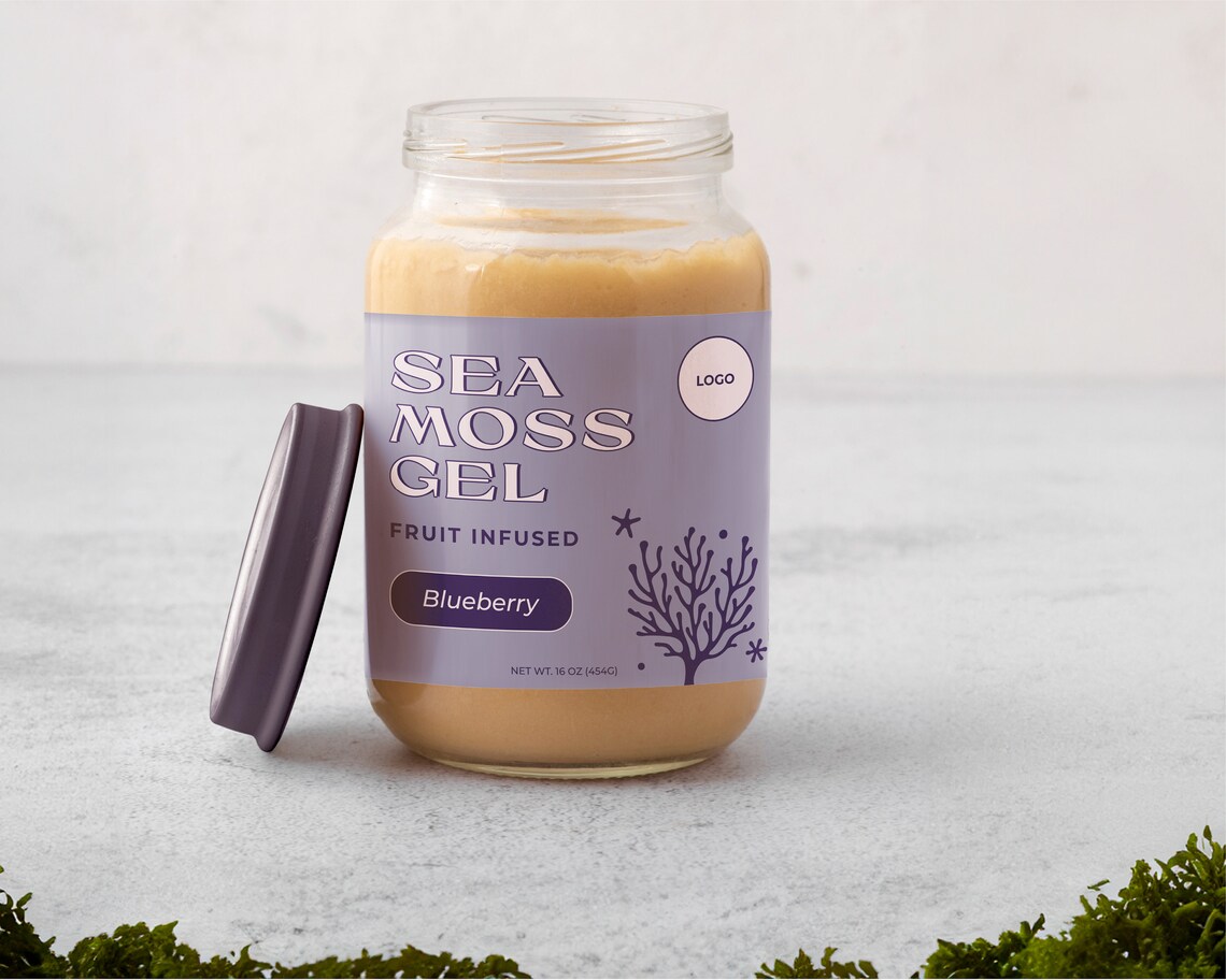 Editable Sea Moss Gel Label Template: Custom Food Jar Sticker (digital ...