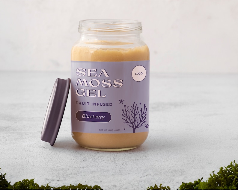 Editable Sea Moss Gel Label Template: Custom Food Jar Sticker (digital ...