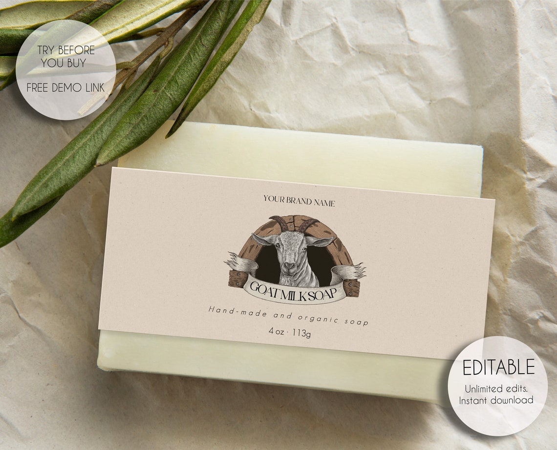 Editable Goat Milk Soap Label Template Minimalist Goat's - Etsy Australia