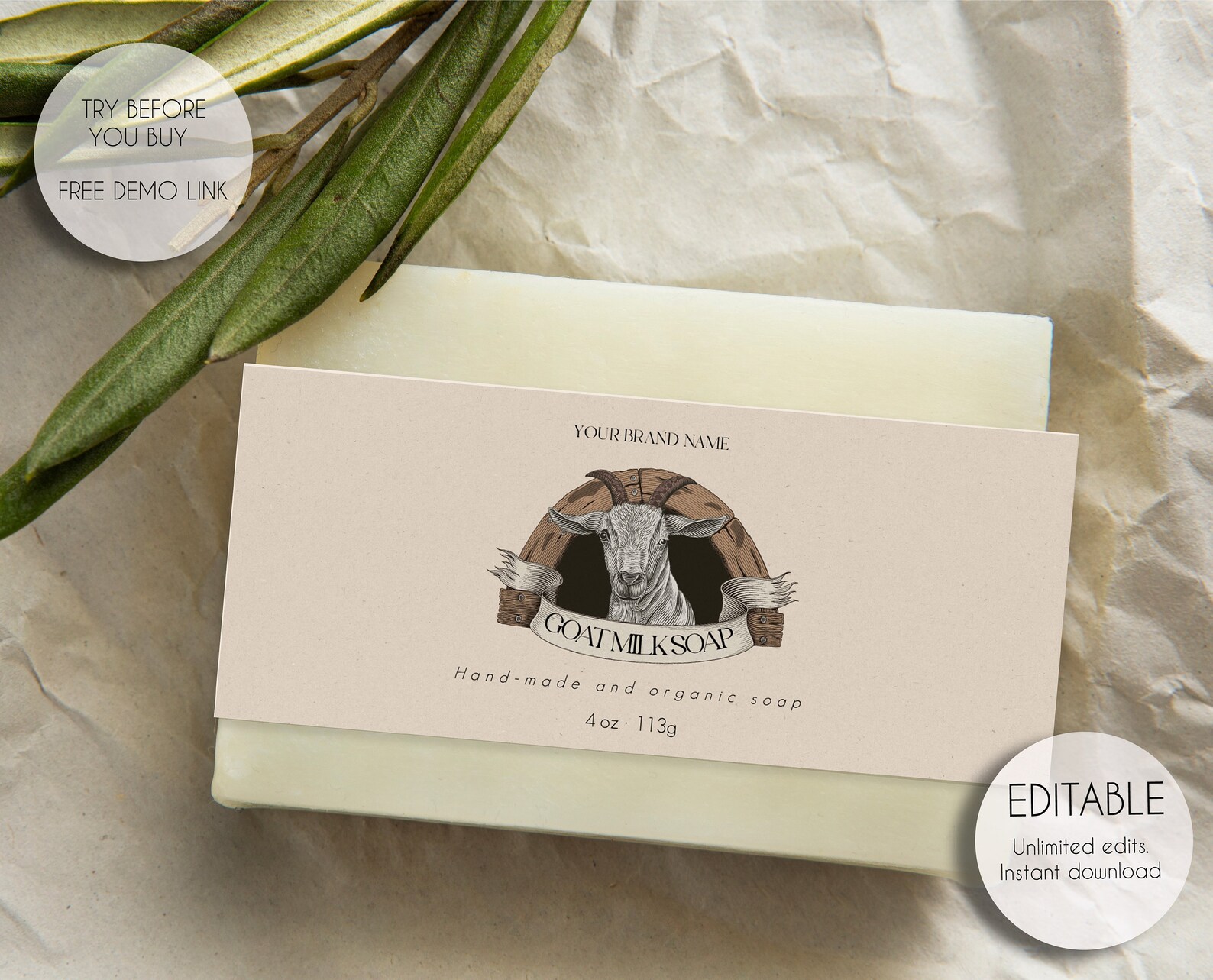 Editable Goat Milk Soap Label Template Minimalist Goat's - Etsy Australia