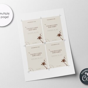 Editable Minimalist Body Scrub Pouch Label Template, Printable Coffee ...