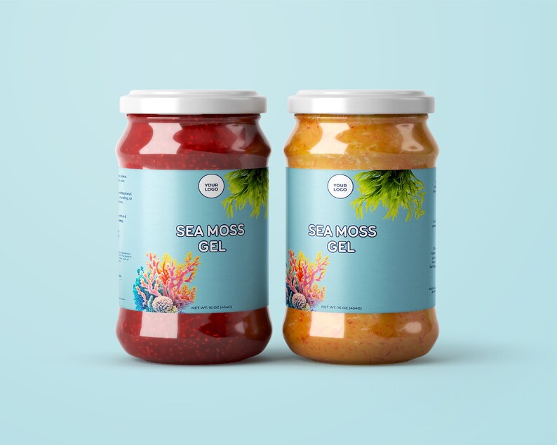 Editable Sea Moss Gel Label Template: Custom Superfood Jar Sticker ...