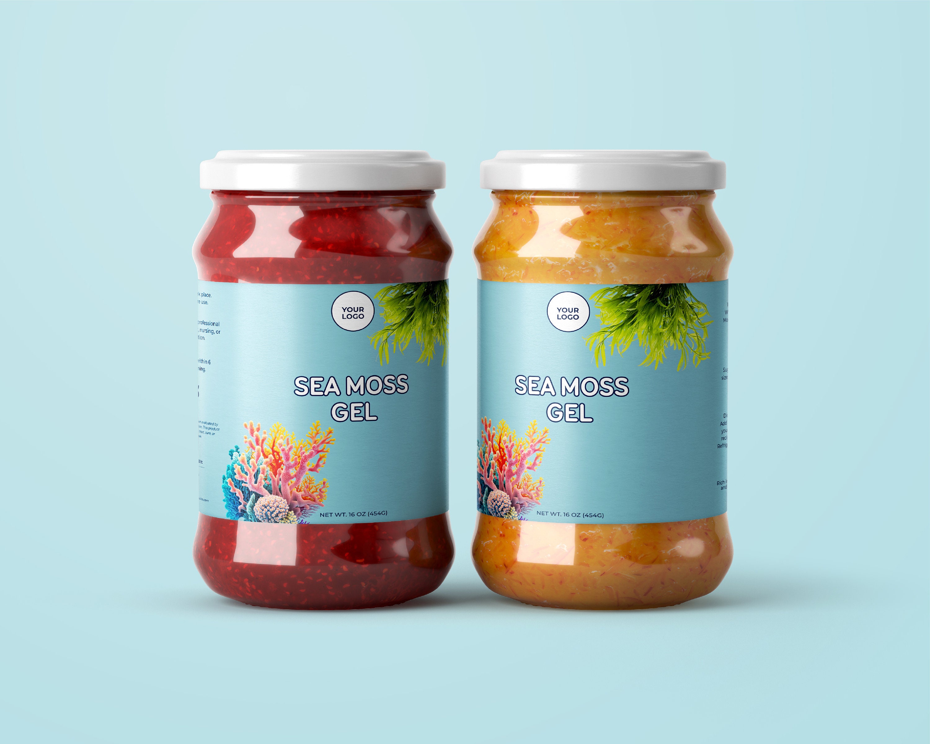 Editable Sea Moss Gel Label Template: Custom Superfood Jar Sticker ...