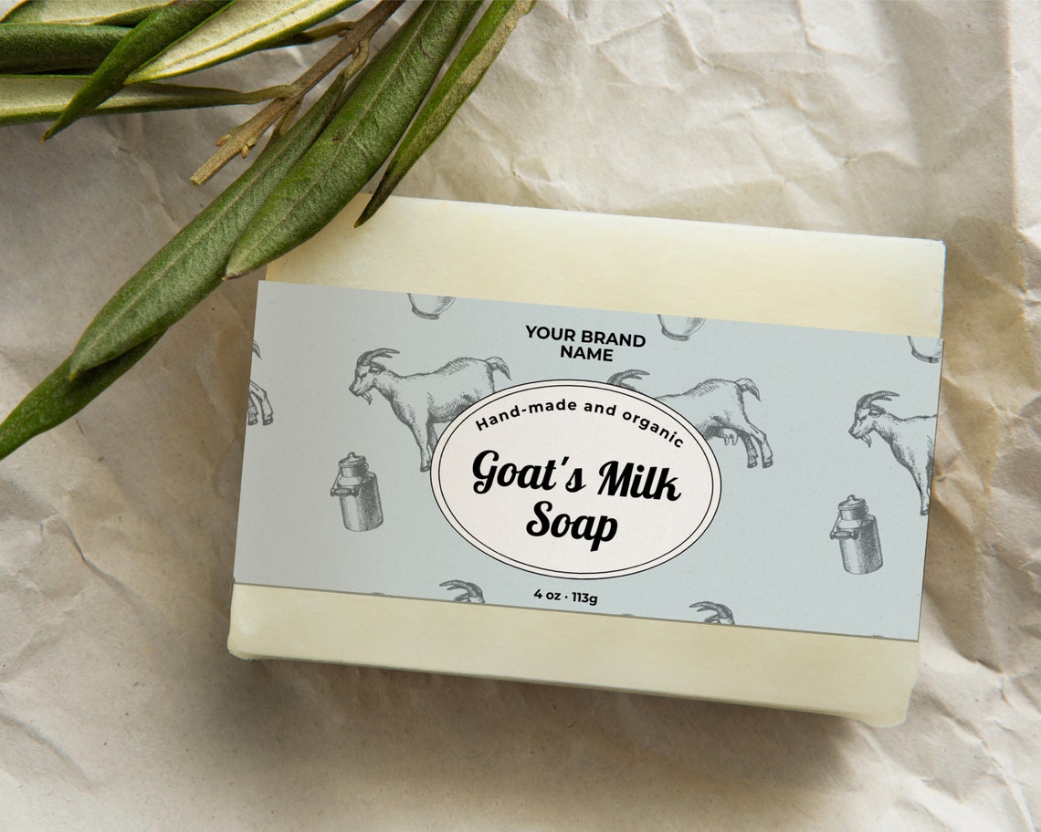Editable Goat Milk Soap Label Template, Printable Luxury Wrap Around ...