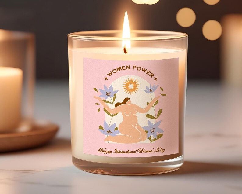 Women Power Candle Label Template: Feminist Sticker (digital Download ...