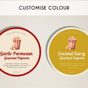Editable Popcorn Round Label Template, Printable Popcorn Round Luxury ...