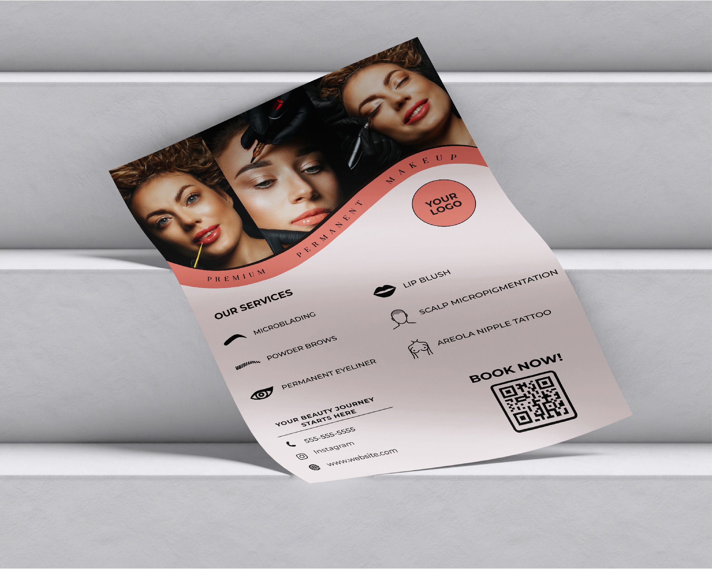 Editable Permanent Makeup Flyer Template, Printable PMU Promotional ...