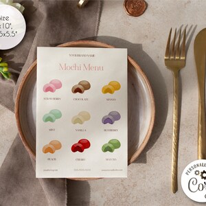 Editable Mochi Menu Template, Printable Mochi Menu Template, Japanese ...