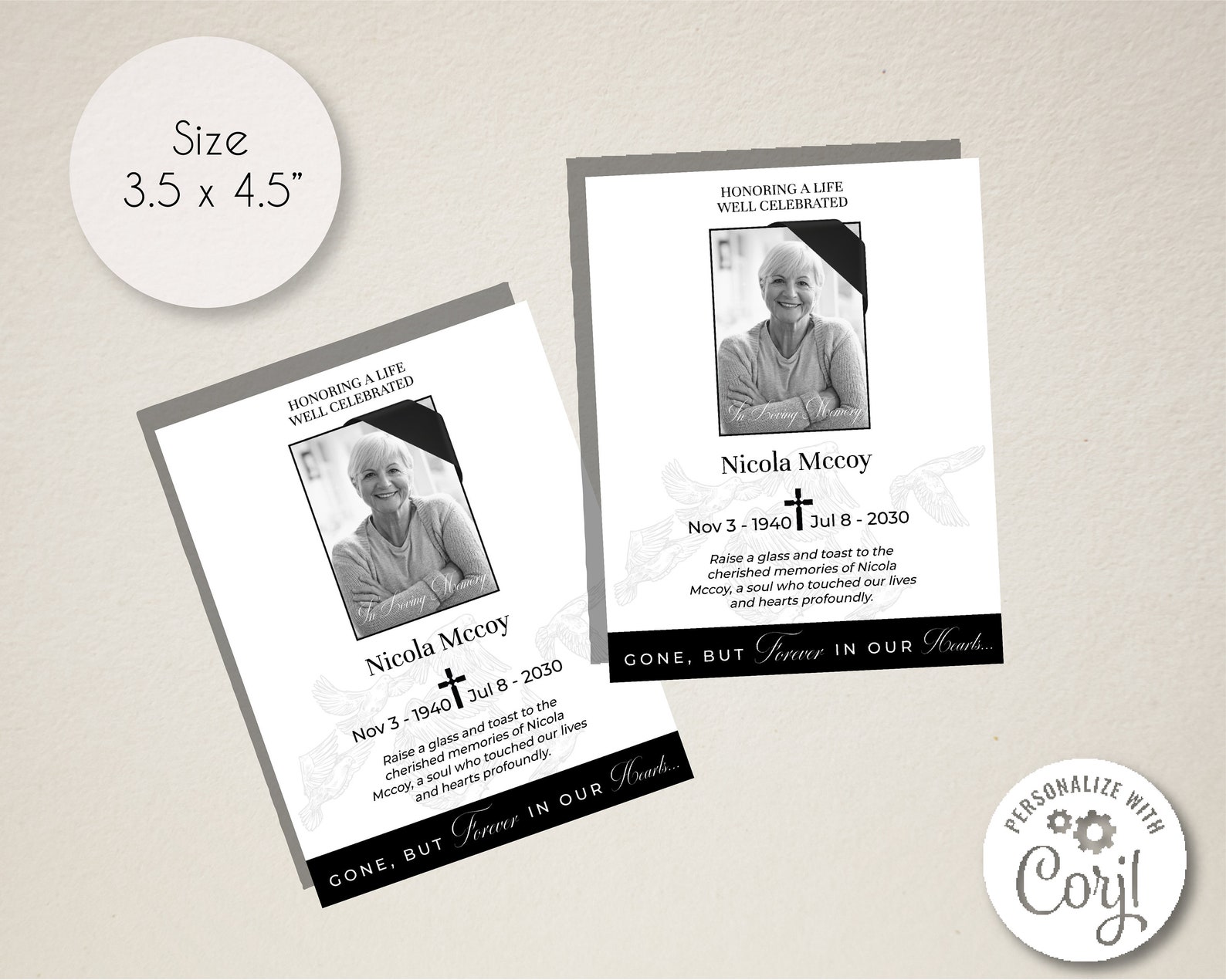 Editable in Loving Memory Photo Memorial Wine Label Template, Printable ...