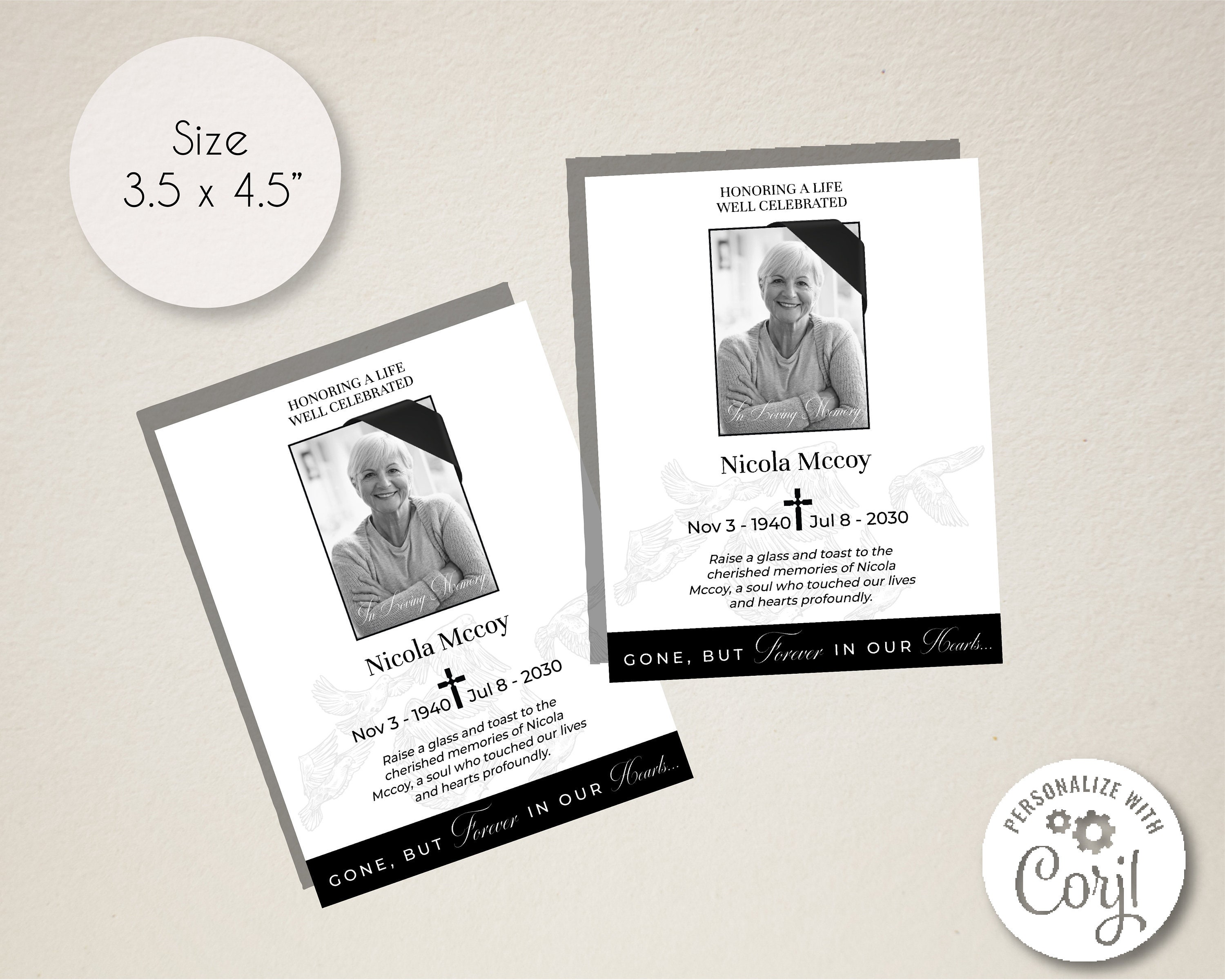Editable in Loving Memory Photo Memorial Wine Label Template, Printable ...