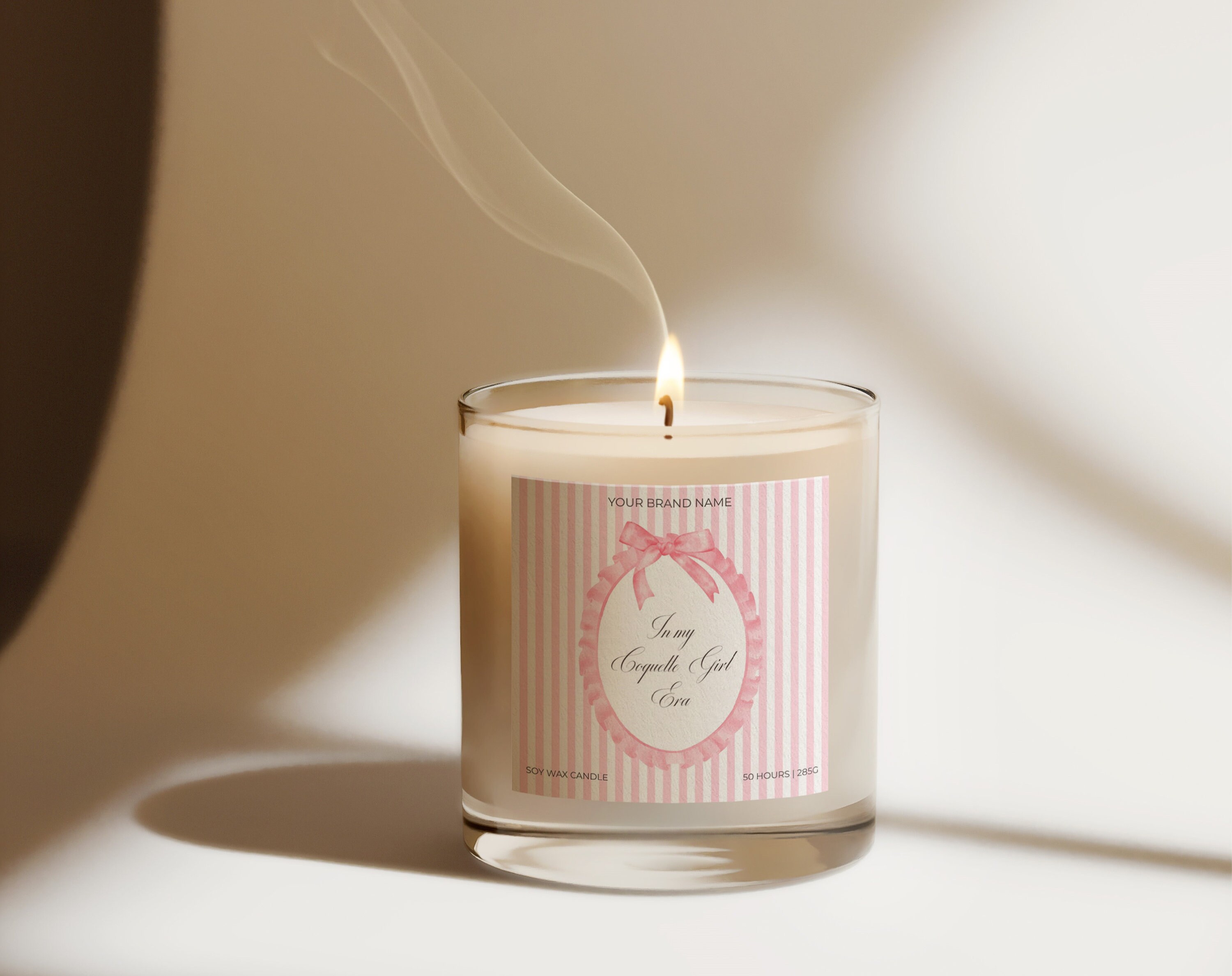 Editable in My Coquette Girl Era Candle Label Template, Printable Soft ...