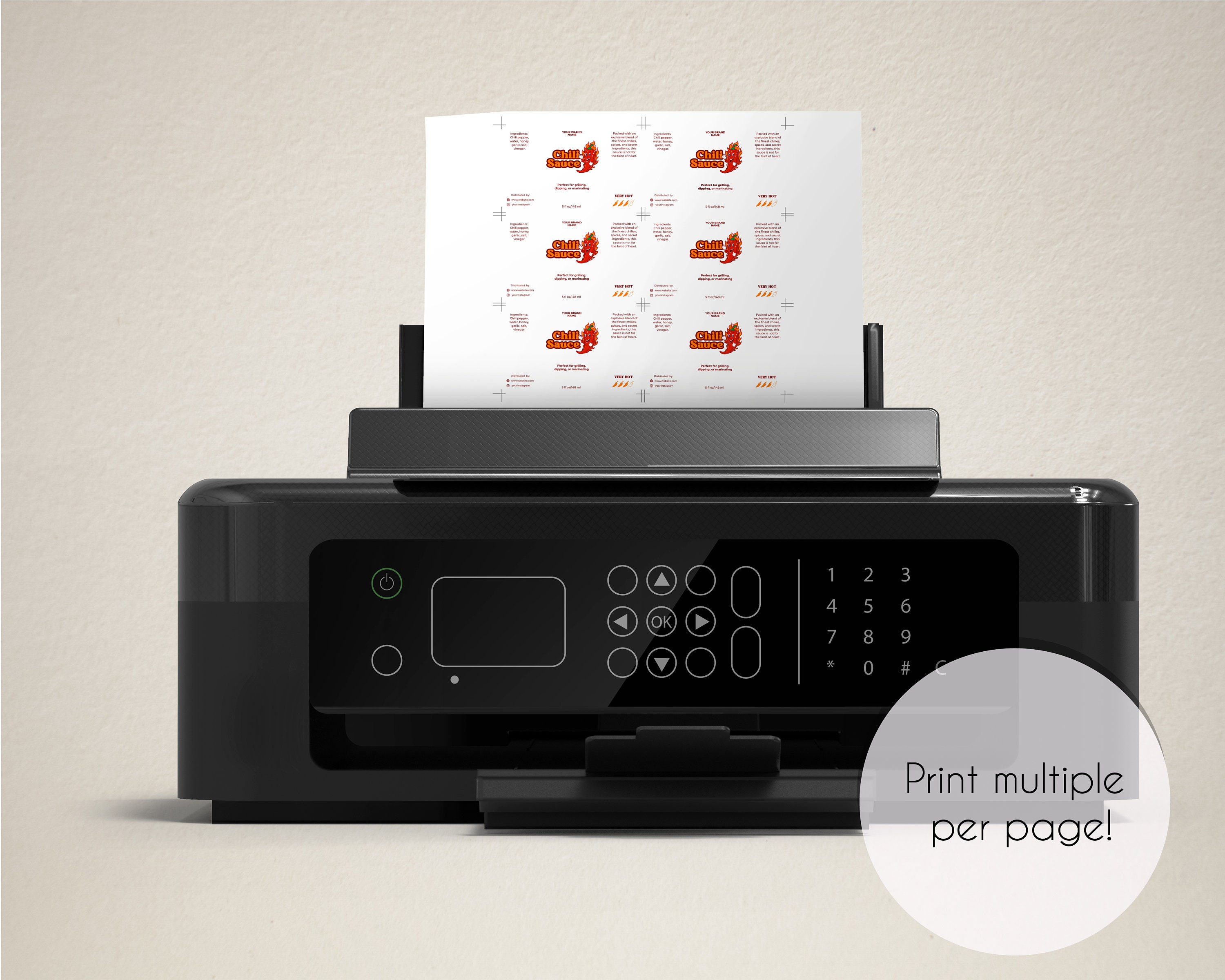 Editable Minimalist Hot Chili Sauce Bottle Label Template, Printable ...