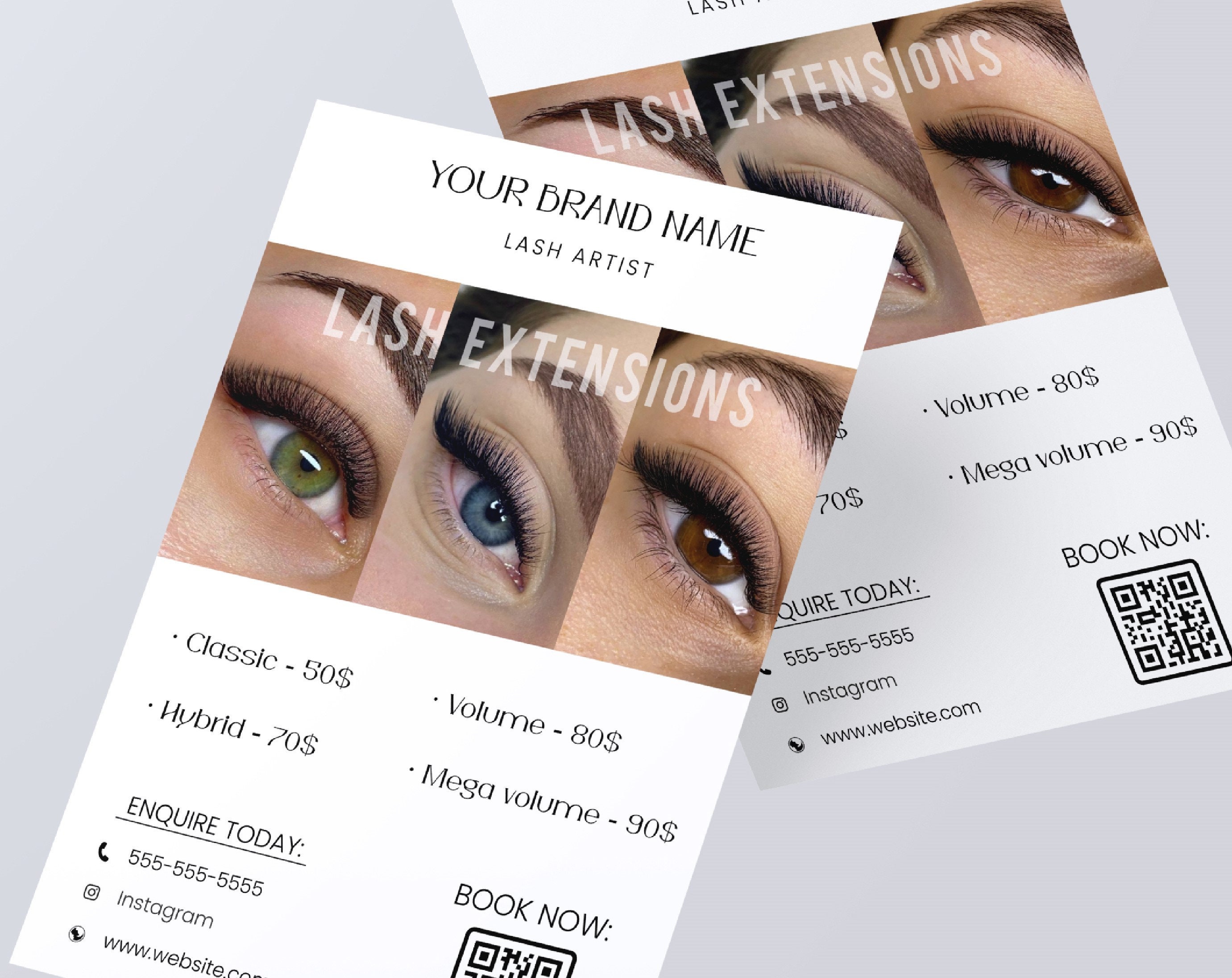 Editable Lash Extensions Flyer Template Custom Lash - Etsy Australia