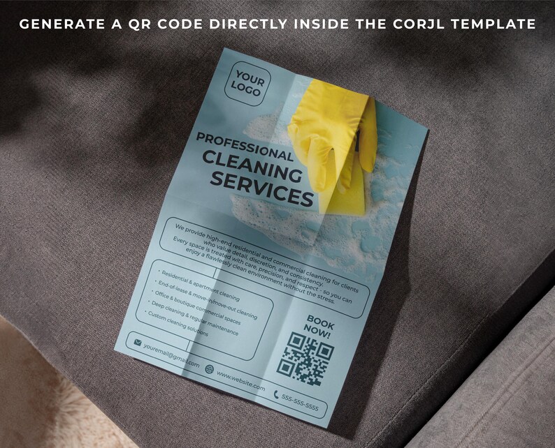 Editable Professional Cleaning Services Flyer Template: Printable ...