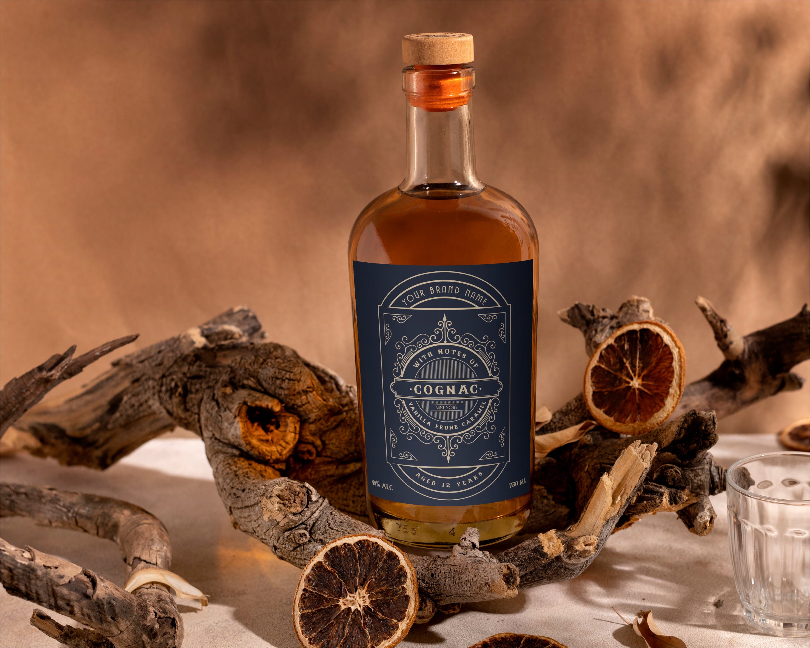 Editable Cognac Bottle Label Template, Printable Alcoholic Beverage ...