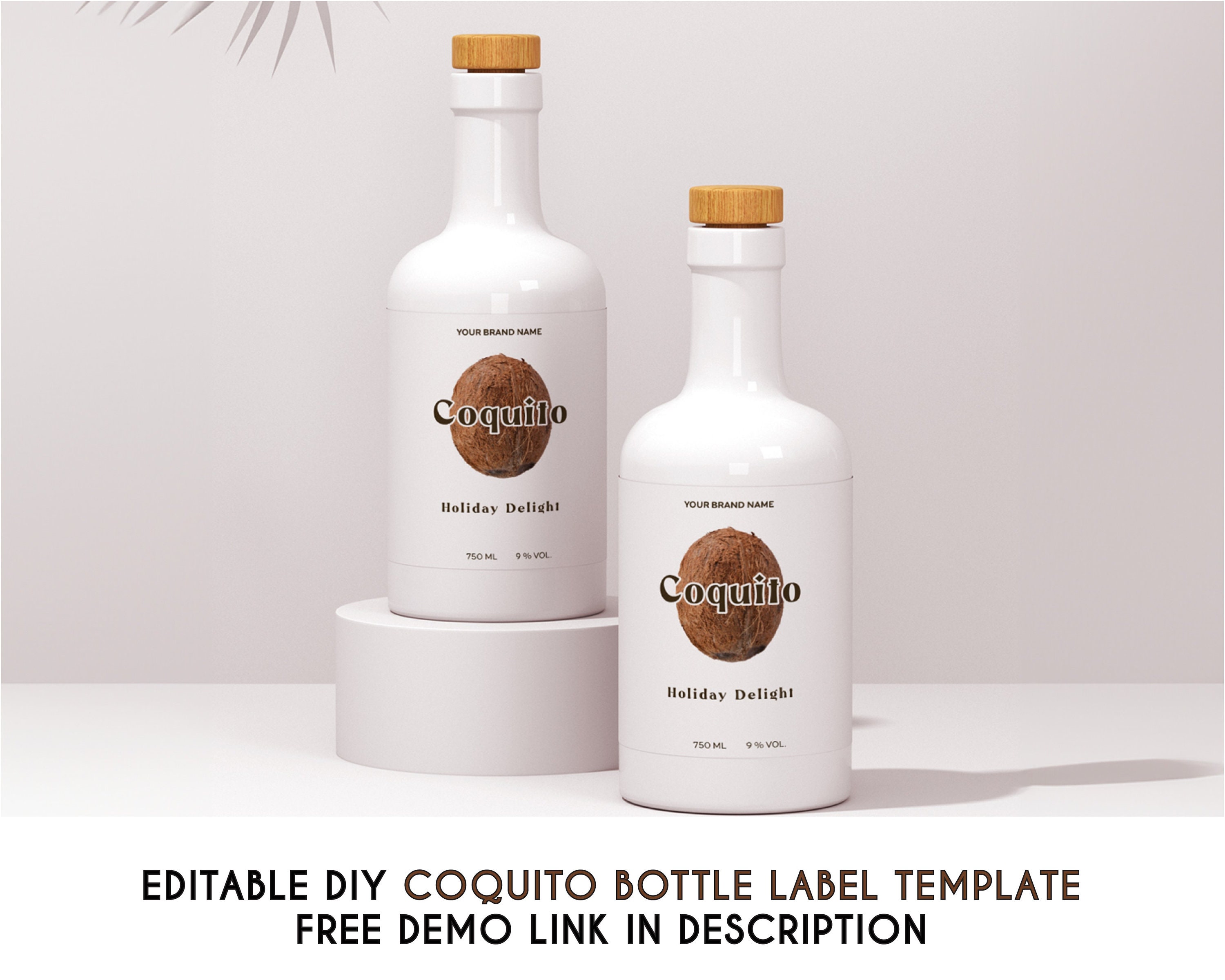 Editable Minimalist Coquito Bottle Label Template, Printable Modern ...