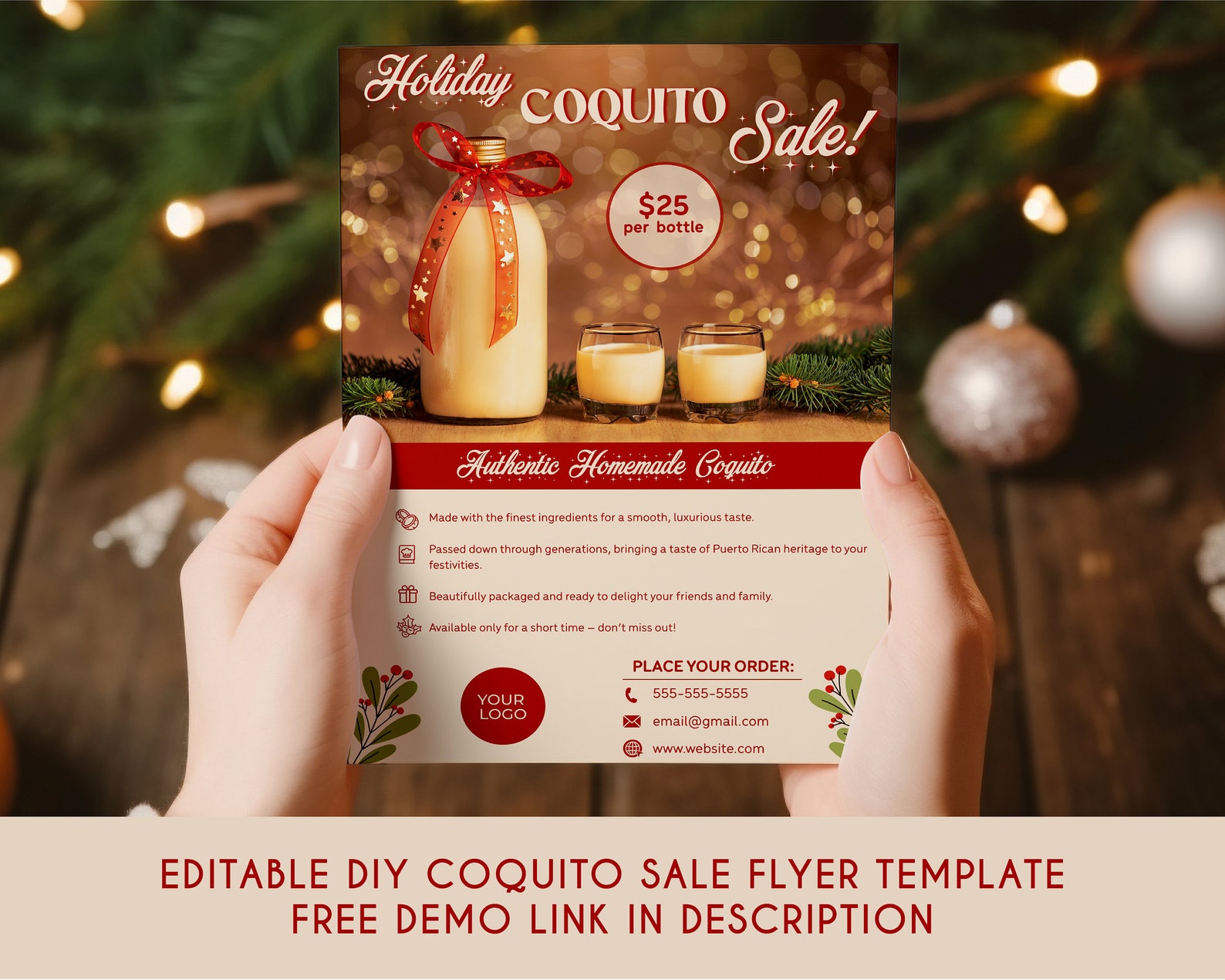 Editable Coquito Christmas Sale Flyer Template, Printable Custom ...