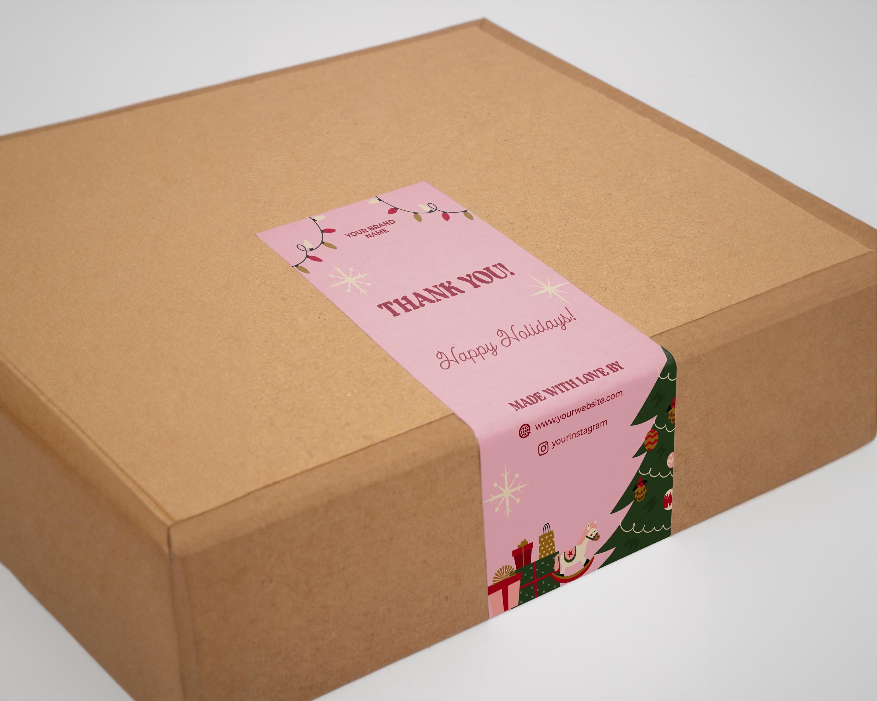 Editable Christmas Box Seal Label Template, Printable Playful Holiday ...