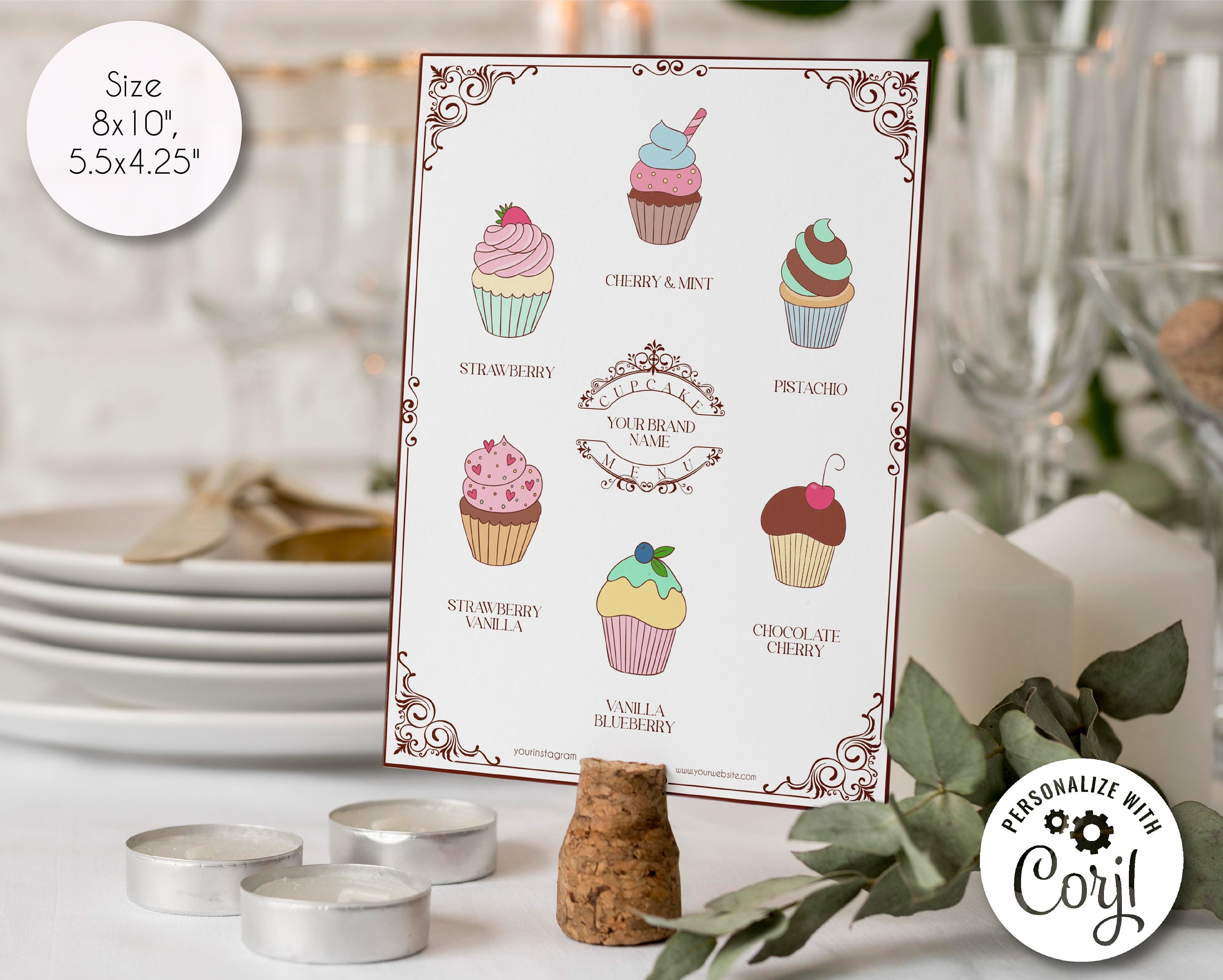 Editable Cupcake Menu Template Luxury Cupcake Menu Template - Etsy ...