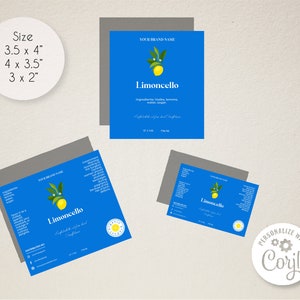Editable Luxury Limoncello Bottle Label Template, Printable Homemade ...