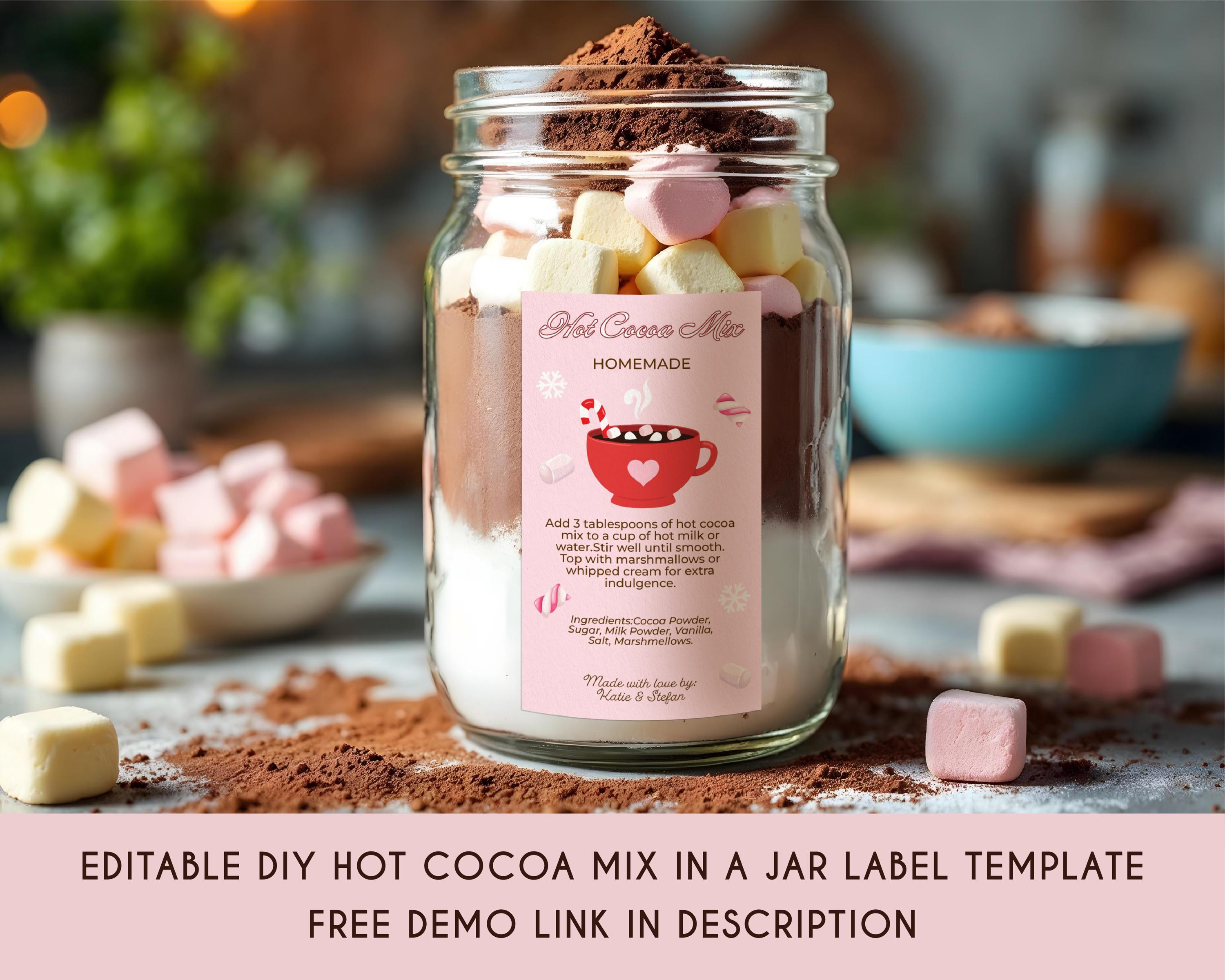 Editable Playful Hot Cocoa Mix Label Template, Printable Homemade Hot ...