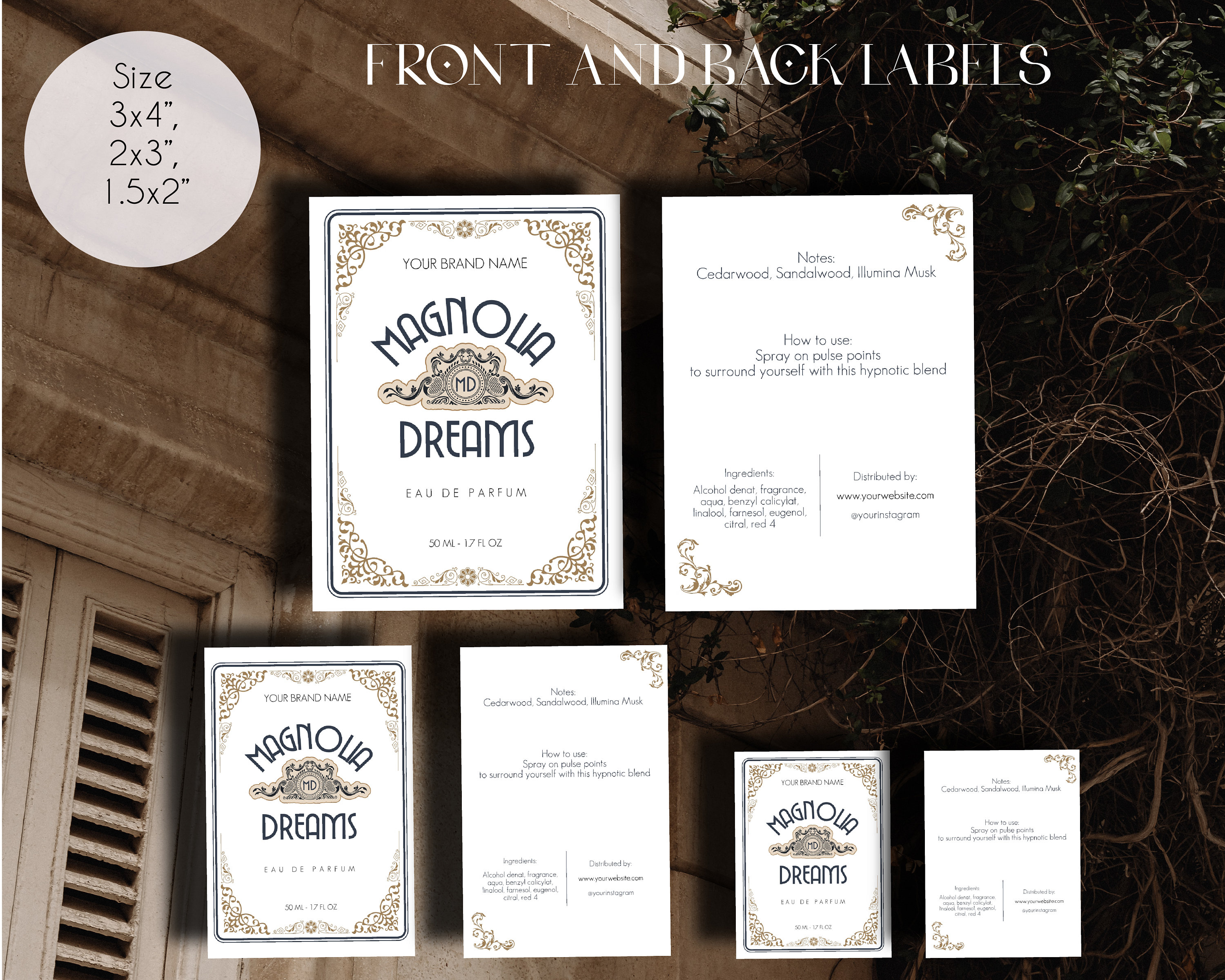 Editable Luxury Perfume Bottle Label Template, Custom Parfum Label ...