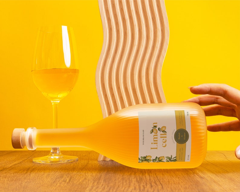 Editable Limoncello Bottle Label Template: Custom Liquor Label (digital ...
