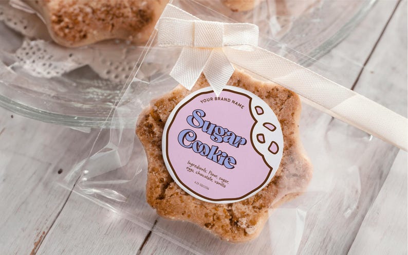 Editable Cookie Label Template: Round Pastry Sticker (digital Download ...