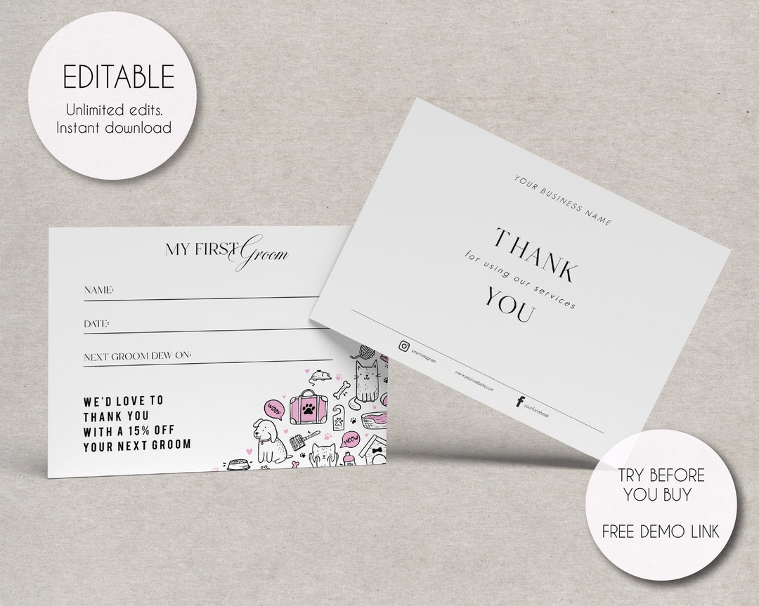 Editable My First Groom Certificate Template, Minimalist Pet Groomer ...