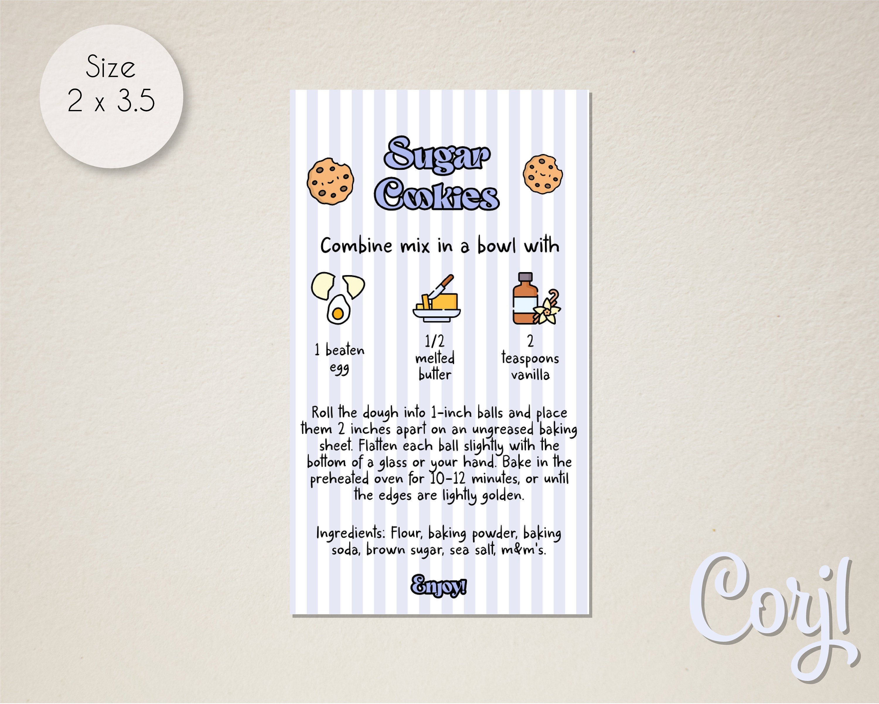 Editable Playful Cookie Mix in a Jar Gift Tag Template, Printable ...