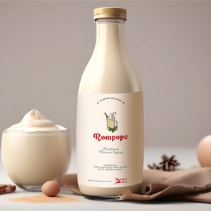 Editable Rompope Bottle Label Template, Printable Homemade Mexican ...