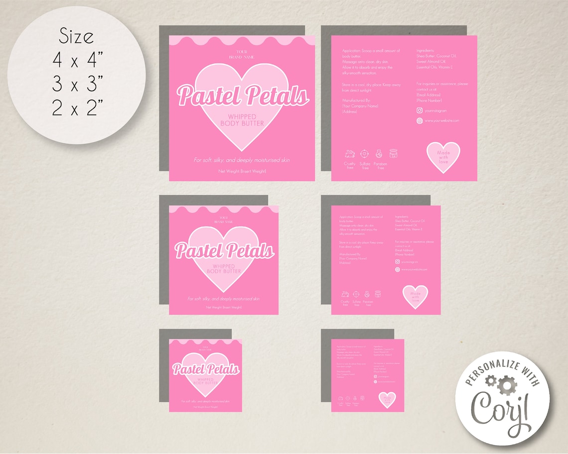 Editable Whipped Body Butter Label Template Printable Whipped - Etsy ...