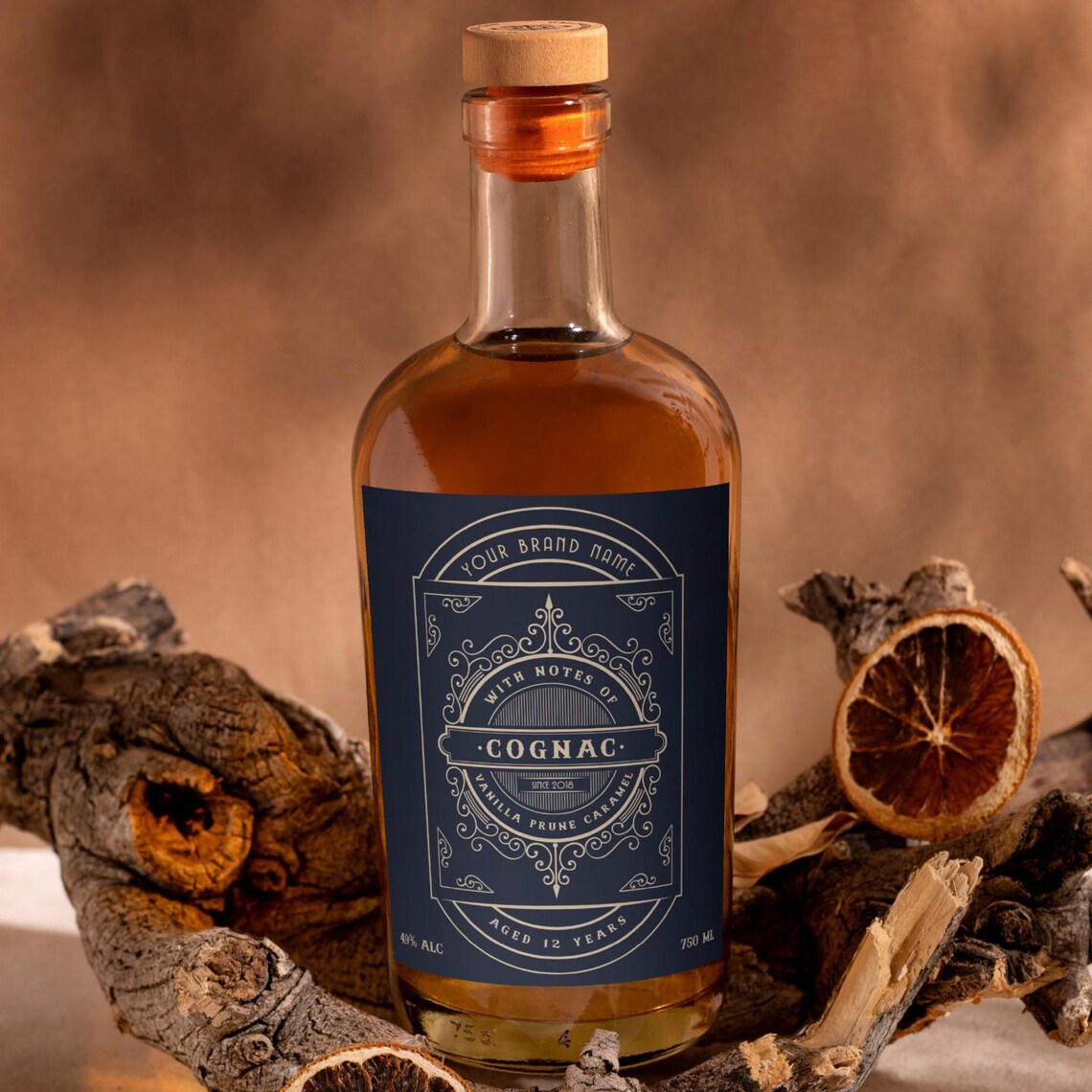 Editable Cognac Bottle Label Template (digital Download) - Etsy
