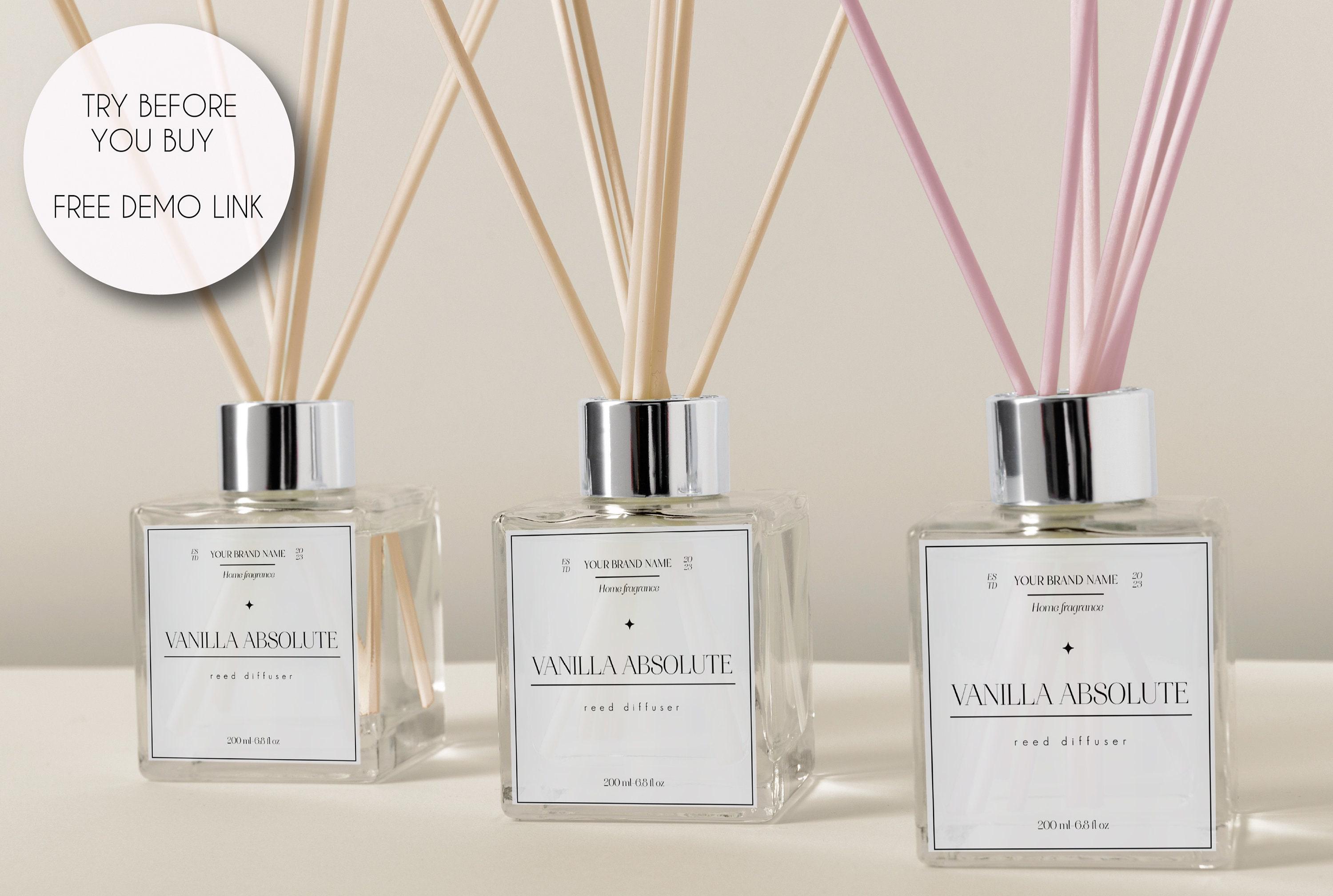 Editable Reed Diffuser Label Template: Minimalist Design (digital ...