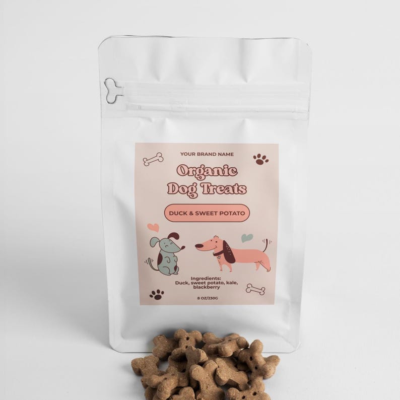 Editable Playful Dog Treats Label Template, Printable Whimsical Dog ...