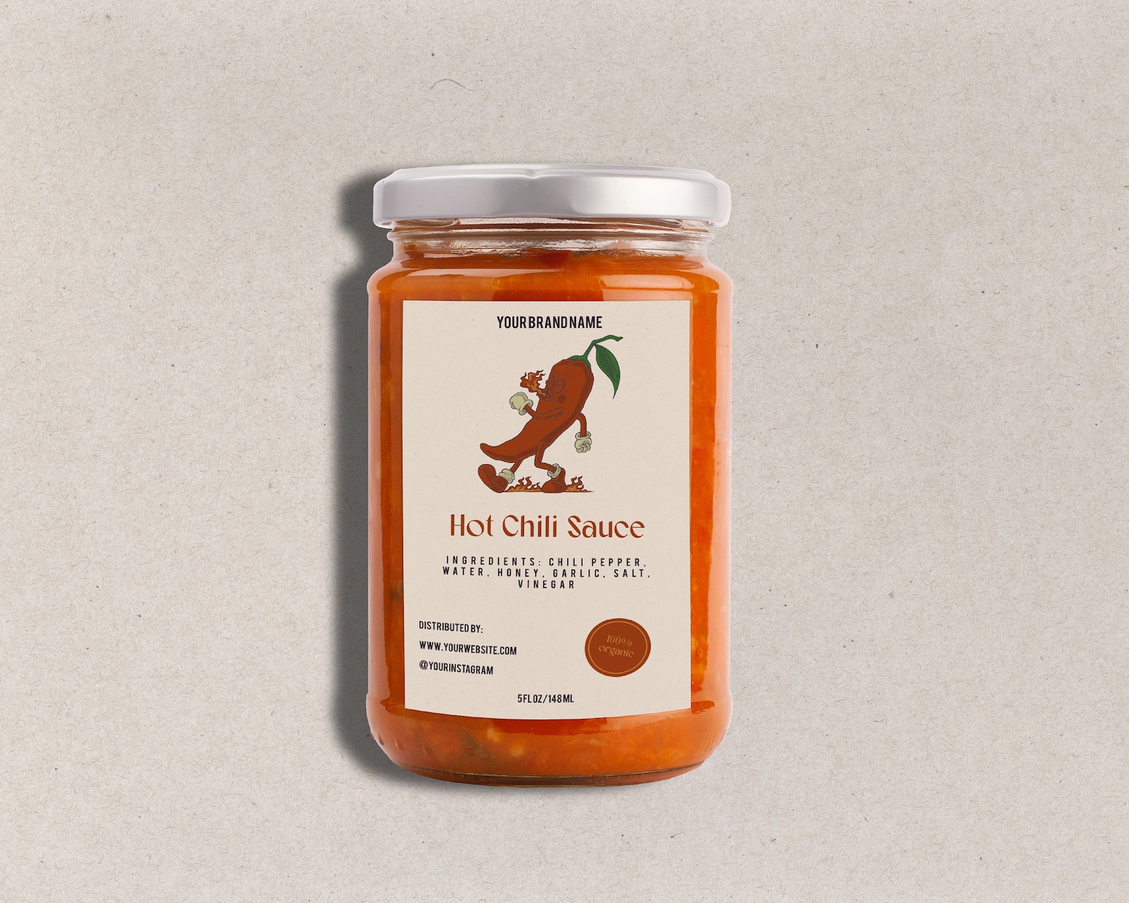 Editable Hot Chili Sauce Bottle Label Template, Modern Homemade Hot ...