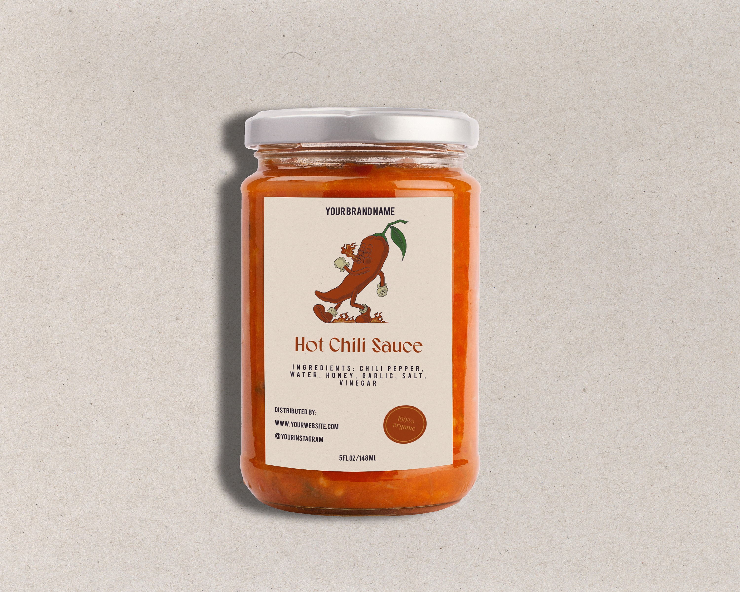 Editable Hot Chili Sauce Bottle Label Template, Modern Homemade Hot ...