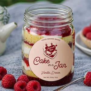 Editable Cake Jar Label Template: Vintage Coquette Packaging (instant ...