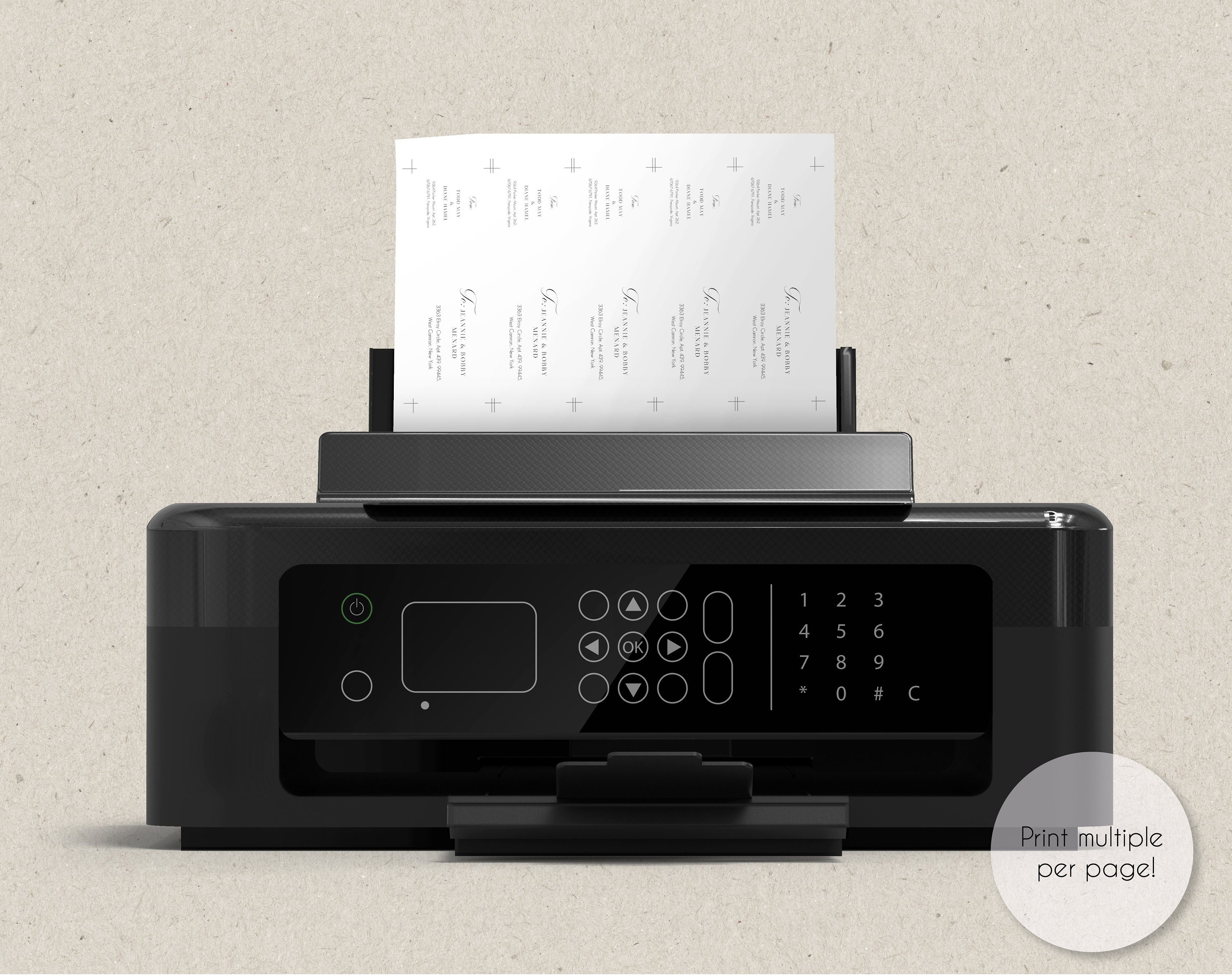 Editable Minimalist Wrap Around Label Template for Envelope, Printable ...