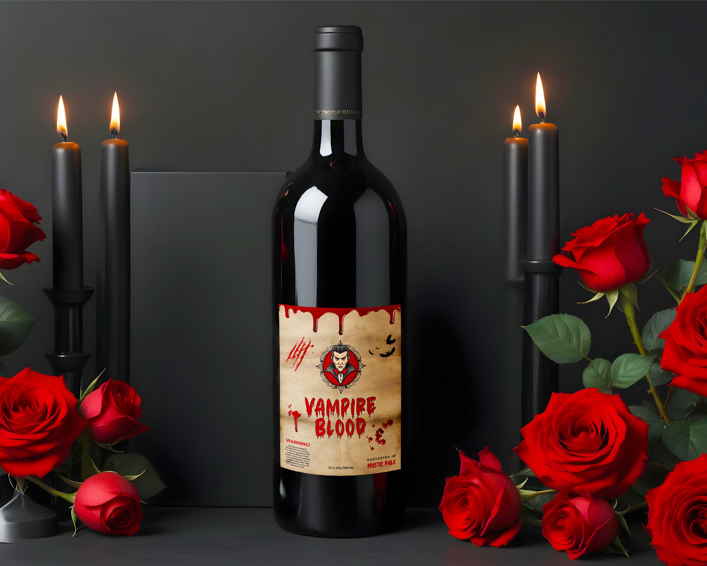 Editable Vampire Blood Wine Bottle Label Template, Printable Halloween ...