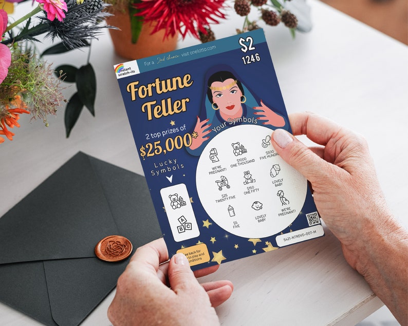 Editable Pregnancy Announcement Scratch-off Lottery Ticket Template ...