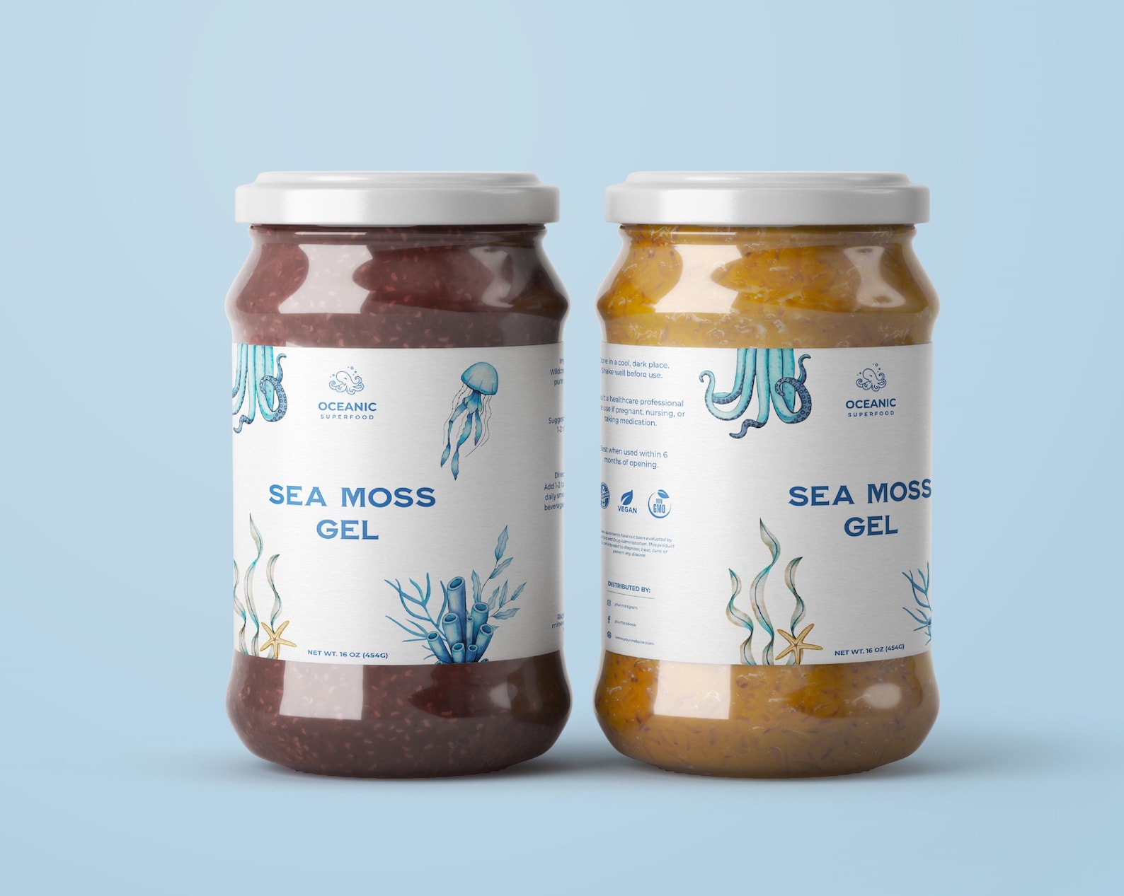 Editable Sea Moss Gel Label Template: Custom Superfood Sticker (digital ...