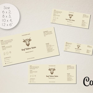 Editable Beef Tallow Balm Jar Label: Minimalist Sticker (digital ...