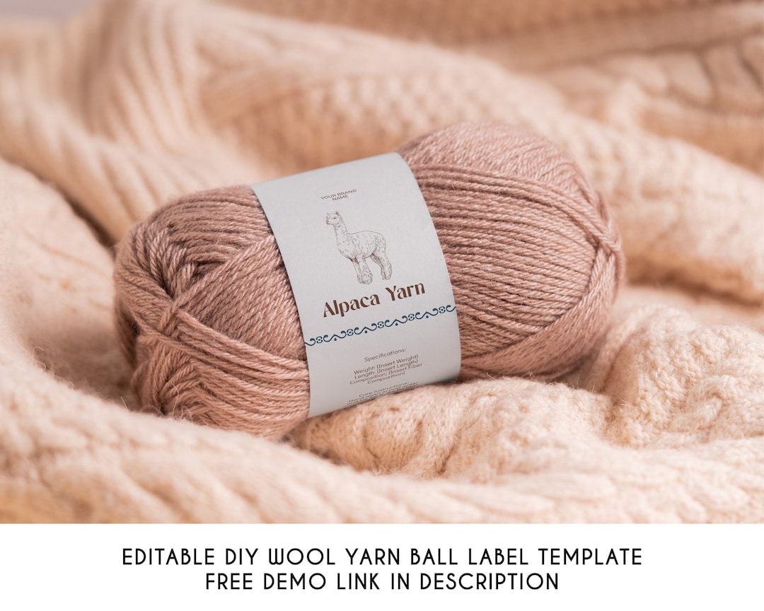 Editable Alpaca Wool Yarn Ball Label Template Printable - Etsy
