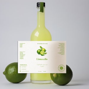 Editable Luxury Limecello Bottle Label Template, Printable Homemade ...