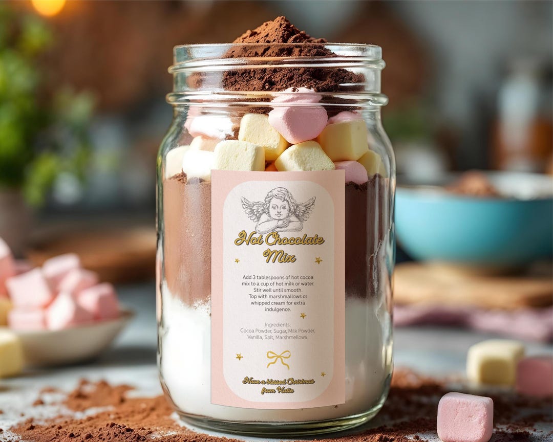 Editable Hot Cocoa Mix Label: Girlie Gift Sticker (digital Download) - Etsy