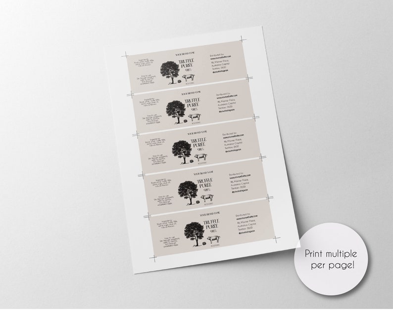 Editable Truffle Puree Jar Label Template: Customizable Food Sticker ...